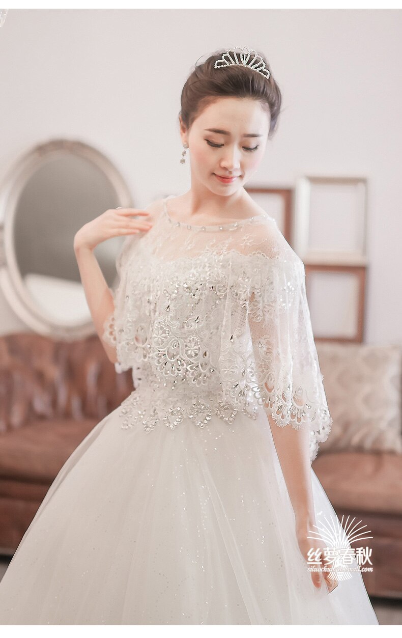 SSYFashion Wedding Shawl White Lace Shawl Luxury B... – Grandado