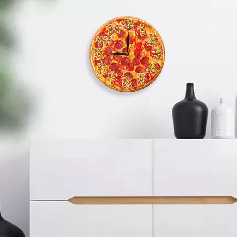 Simulation Pizza Wall Clock Western Food Shop Pizz... – Vicedeal