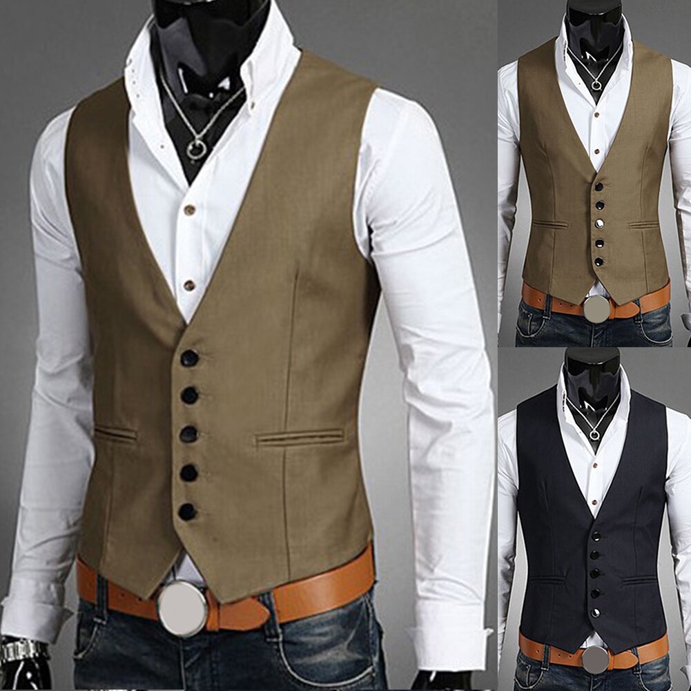 Dress Vests For Men Slim Fits Mens Suit Vest Male ... – Vicedeal