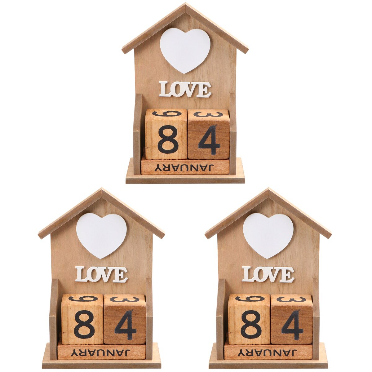 3pcs Manual Calendar Wooden Perpetual Calendar Hou... – Vicedeal