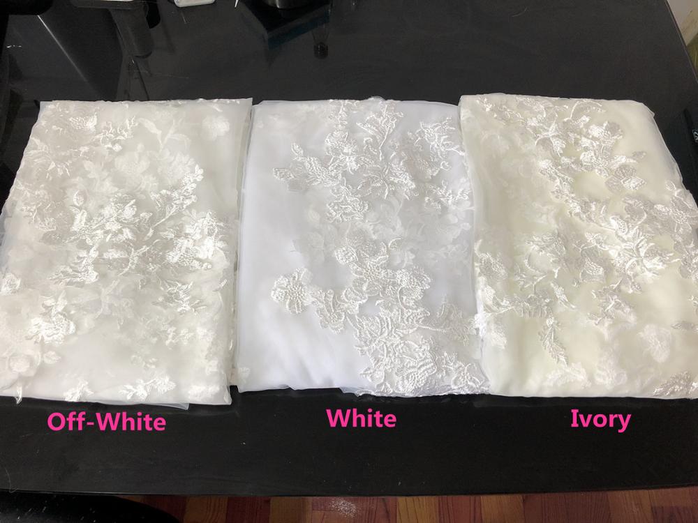 White/Ivory Wedding Bridal Veils Long Lace Edge Fl... – Vicedeal