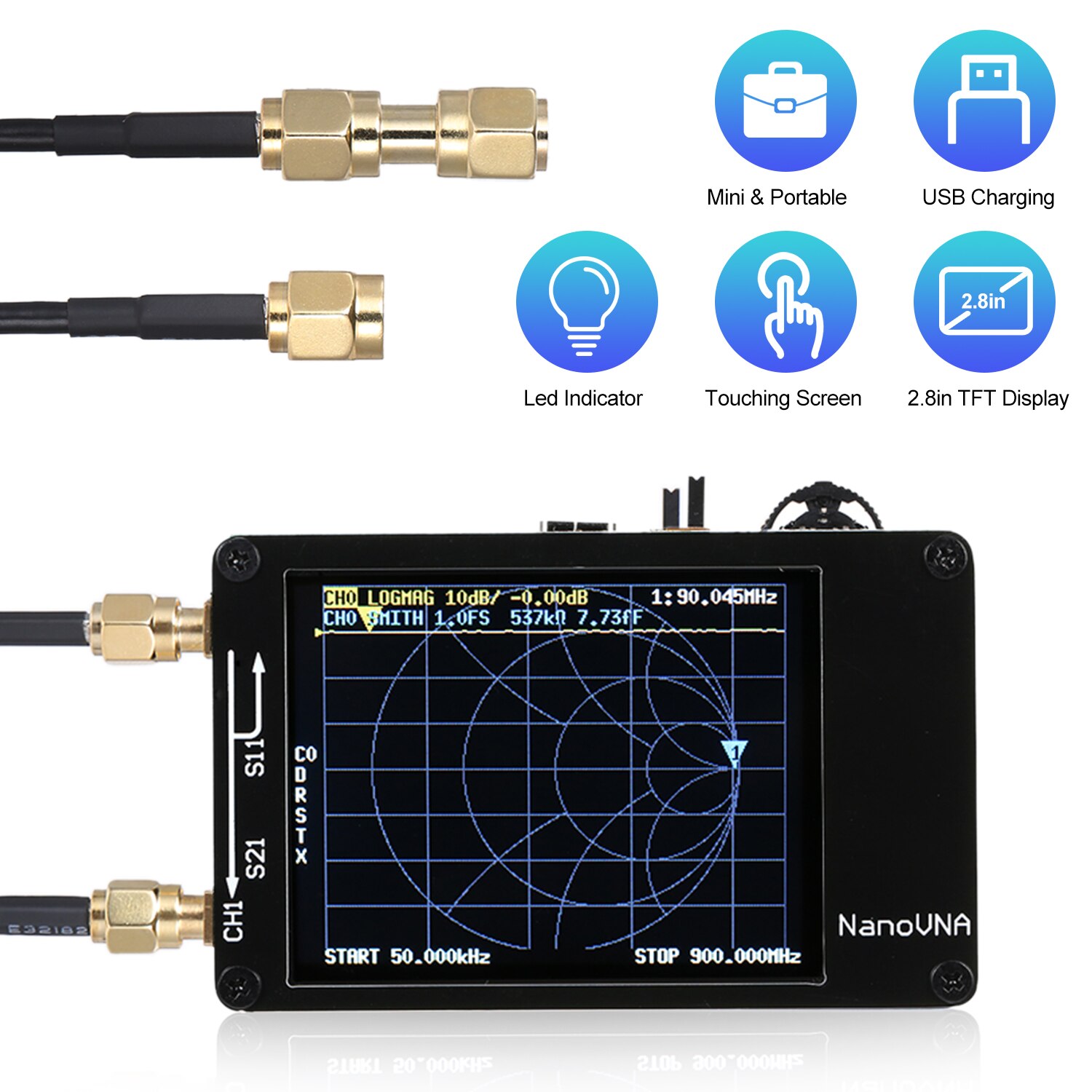 Vektor Netzwerk Analyzer 50 KHz-900 MHz TFT Digita... – Grandado