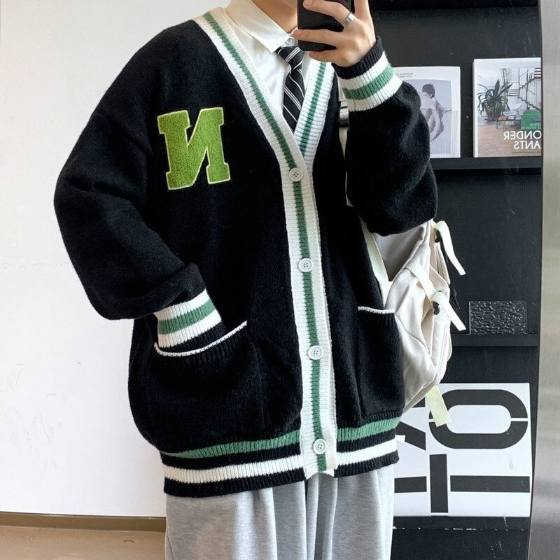 Koreaanse Kleding Gebreide Vest Jas Mannen High St... – Vicedeal