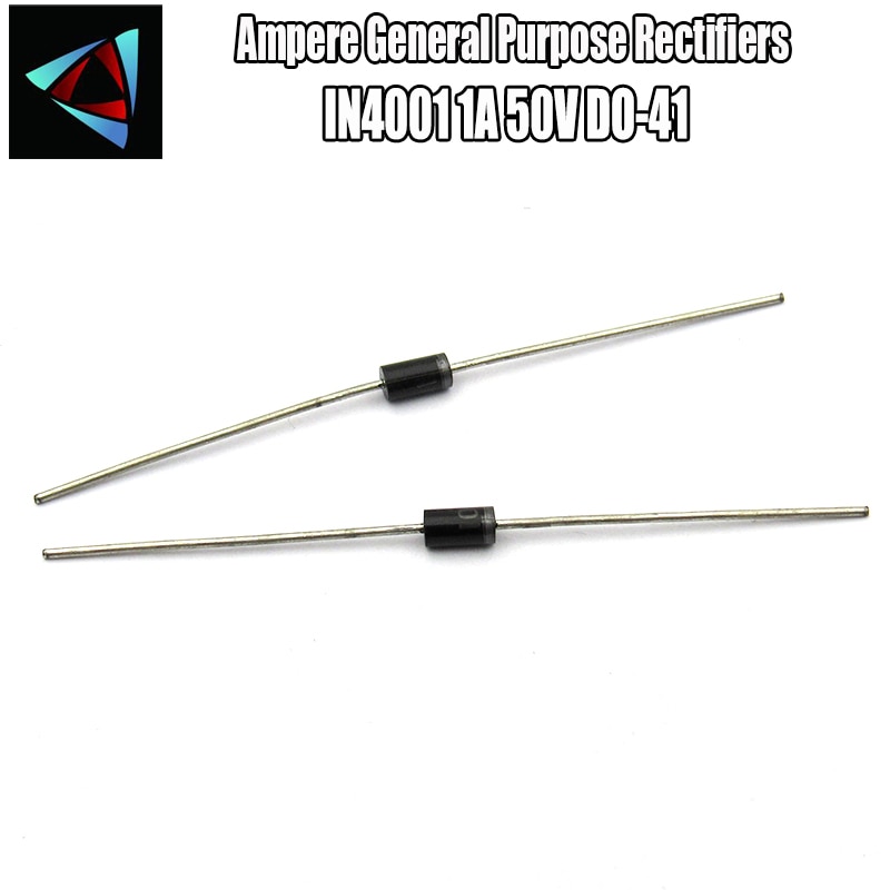 50PCS Rectifier Diode IN4001 1A 50V DO-41 1N4001 – Vicedeal