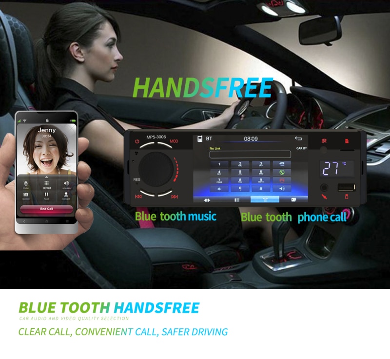 Car MP5 Video Player 4" Bluetooth Car Radio 1 Din ... – Grandado