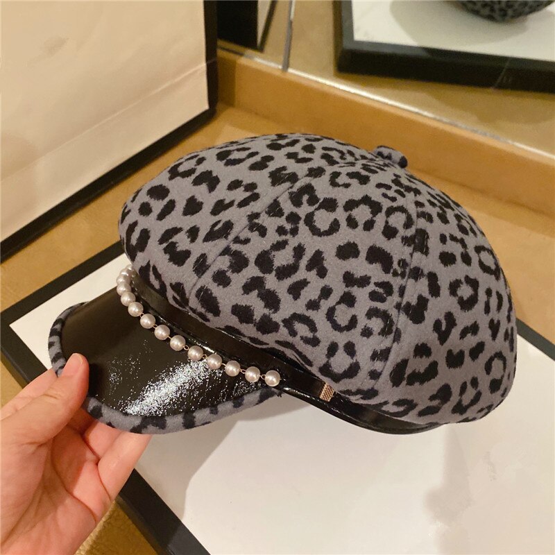 202010-woi9212 autumn spring Leopard Print Pearl c... – Grandado