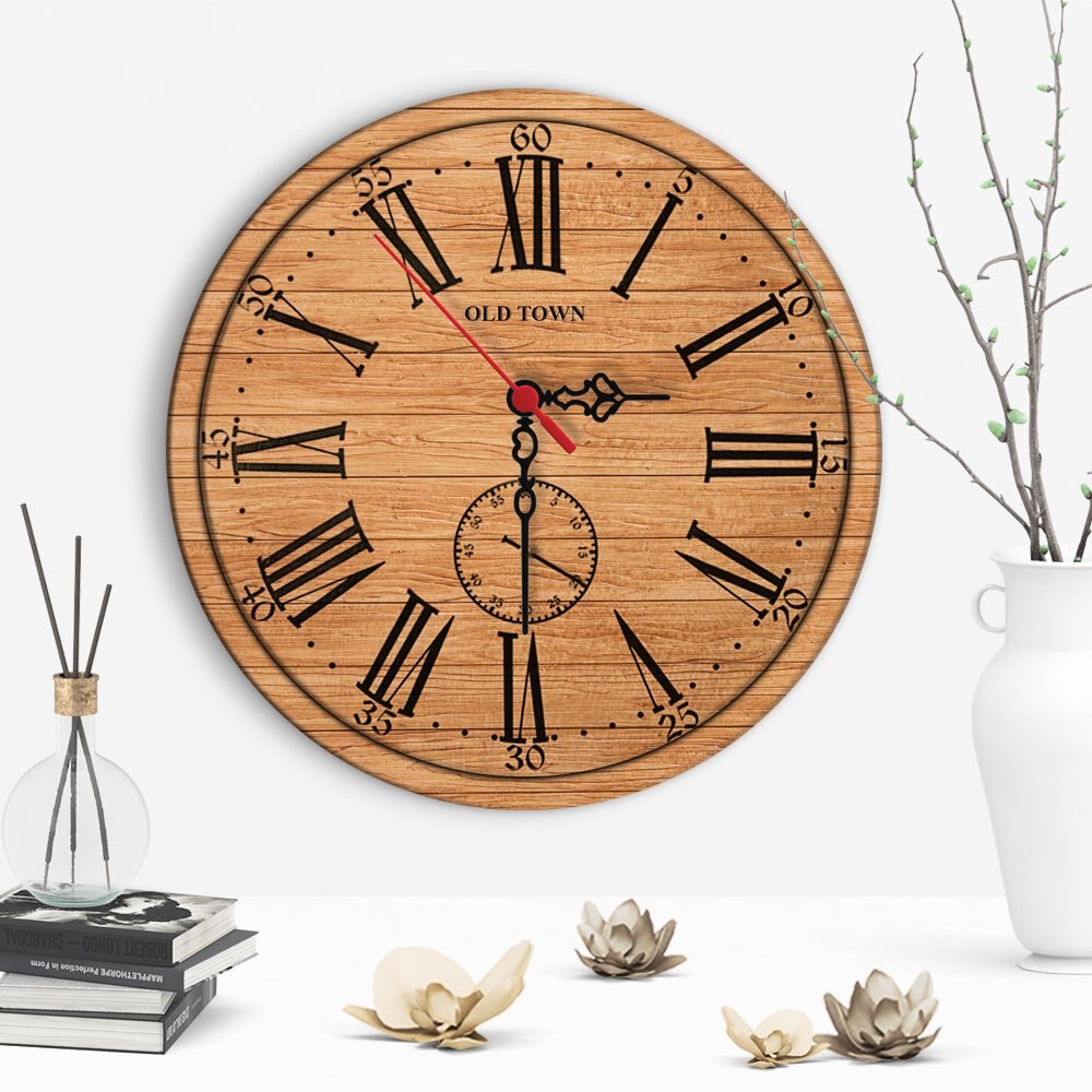Decorative Old Town Wood Vintage Wall Clock-5 – Vicedeal