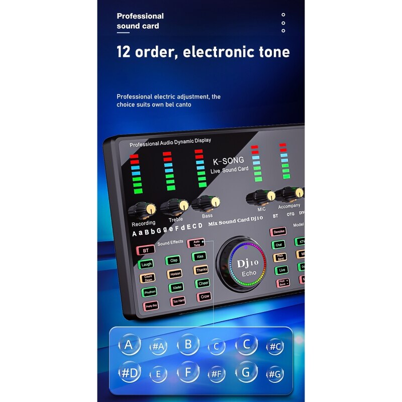 XX9A Mixer Sound Board Cards Multi-Music Effect 12... – Grandado