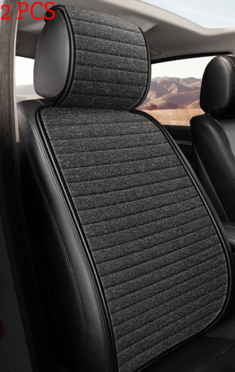 Flax Car Seat Cover Front Rear Linen Fabric Cushio... – Grandado
