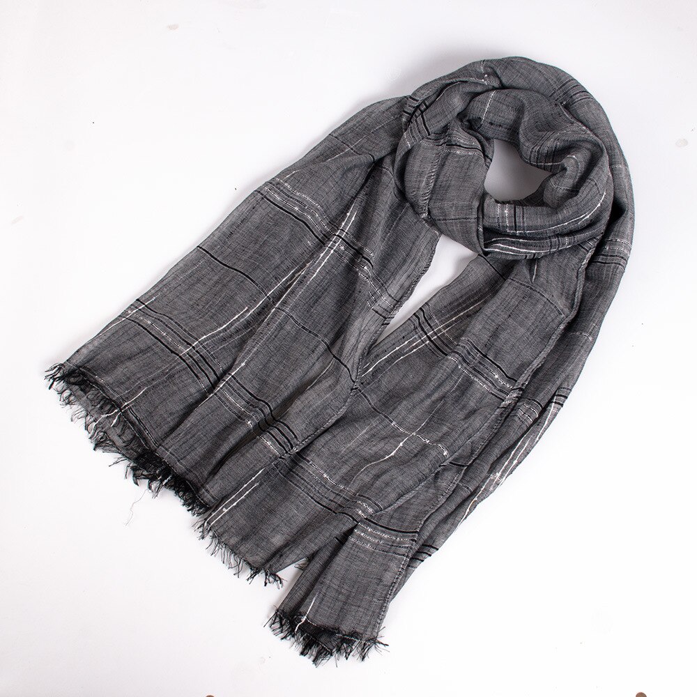 Women Cotton Linen Scarf Soft Long Lady Pashmina S... – Grandado