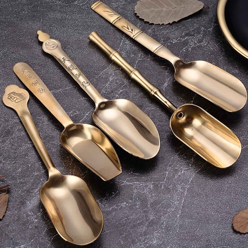Retro Metal Tea Spoons Brass Material Teaspoons Te... – Grandado
