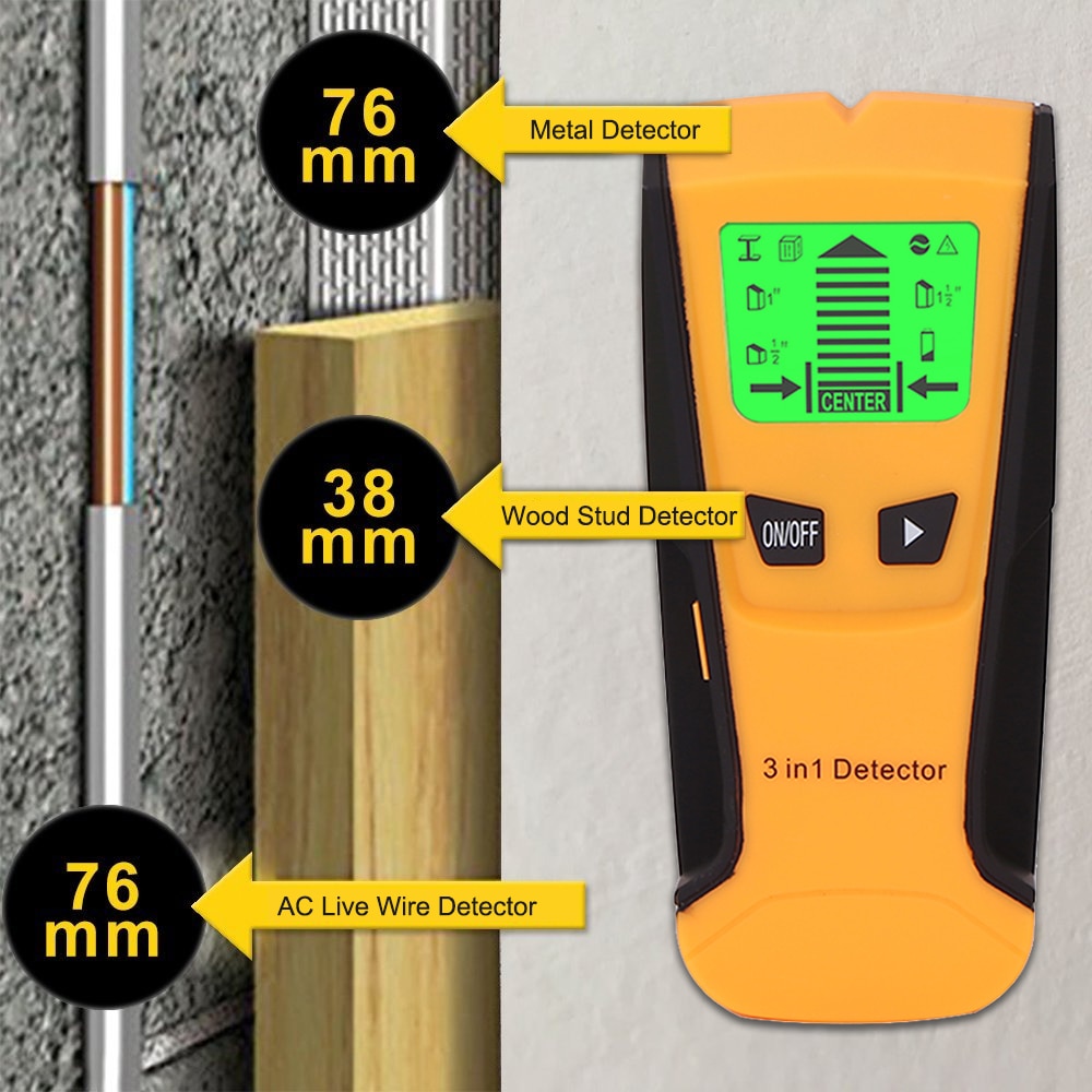 3 In 1 Metal Detector Find Metal Wood Studs Live W... – Grandado