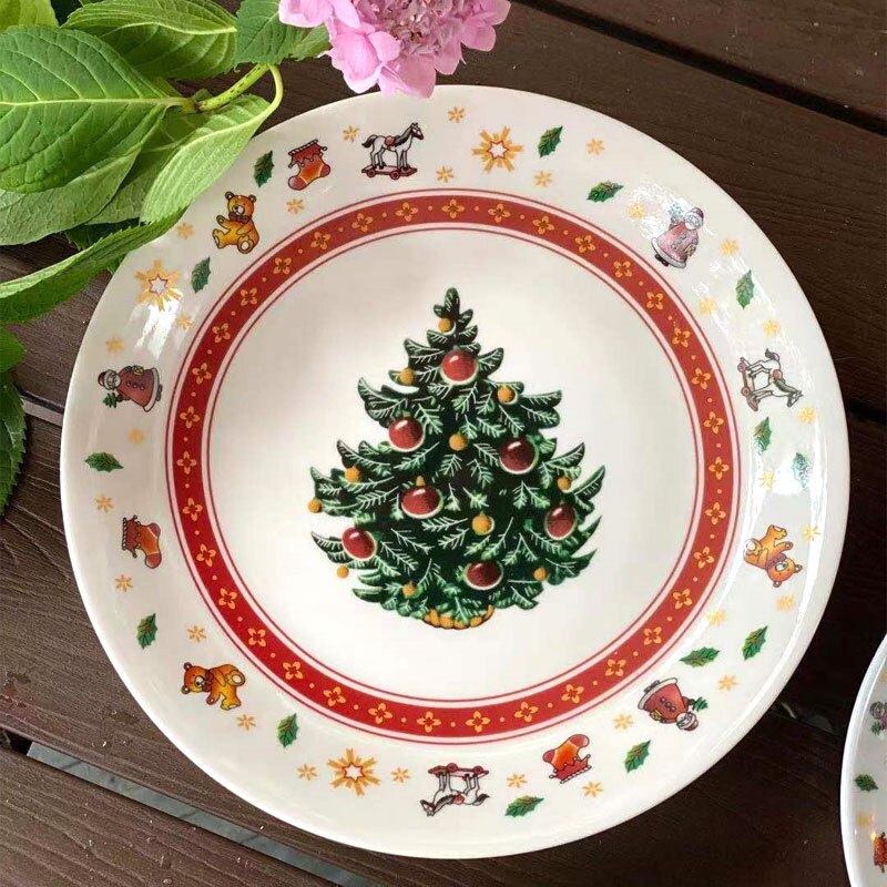 Christmas Salad Plate Festive Western Food Plates ... – Vicedeal