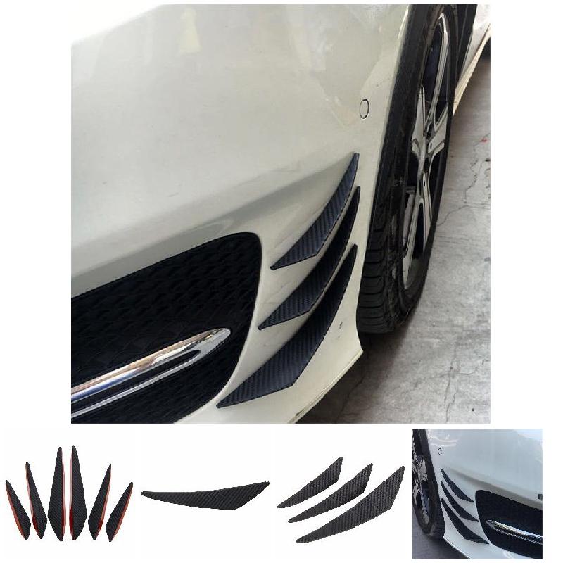 6Pcs Universal Carbon Fiber Look Car Front Bumper ... – Vicedeal