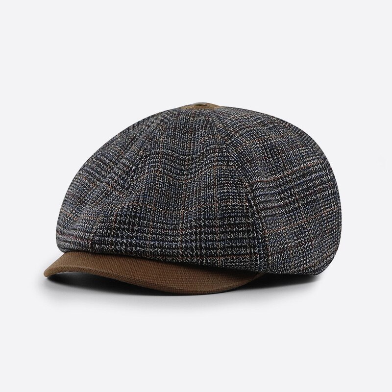 Fall Winter Octagonal Hat Stitching color Newsboy ... – Vicedeal