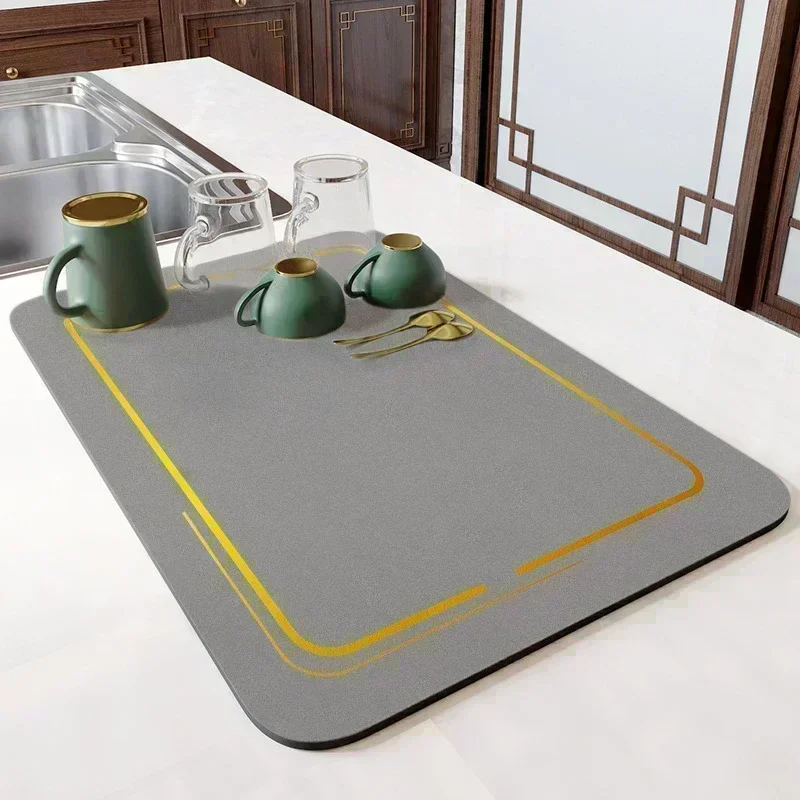 Napa Skin Drain Mat Kitchen Rubber Dish Drying Pad... – Vicedeal