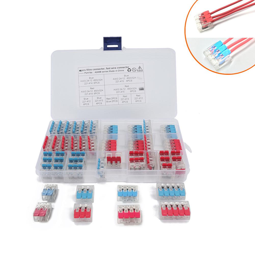 48 Pcs/box Car Quick Connect Terminal Red Blue Nyl... – Grandado