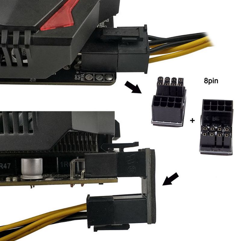 1 paar Vrouwelijke ATX 8Pin om 8Pin Mannelijke 180... – Vicedeal