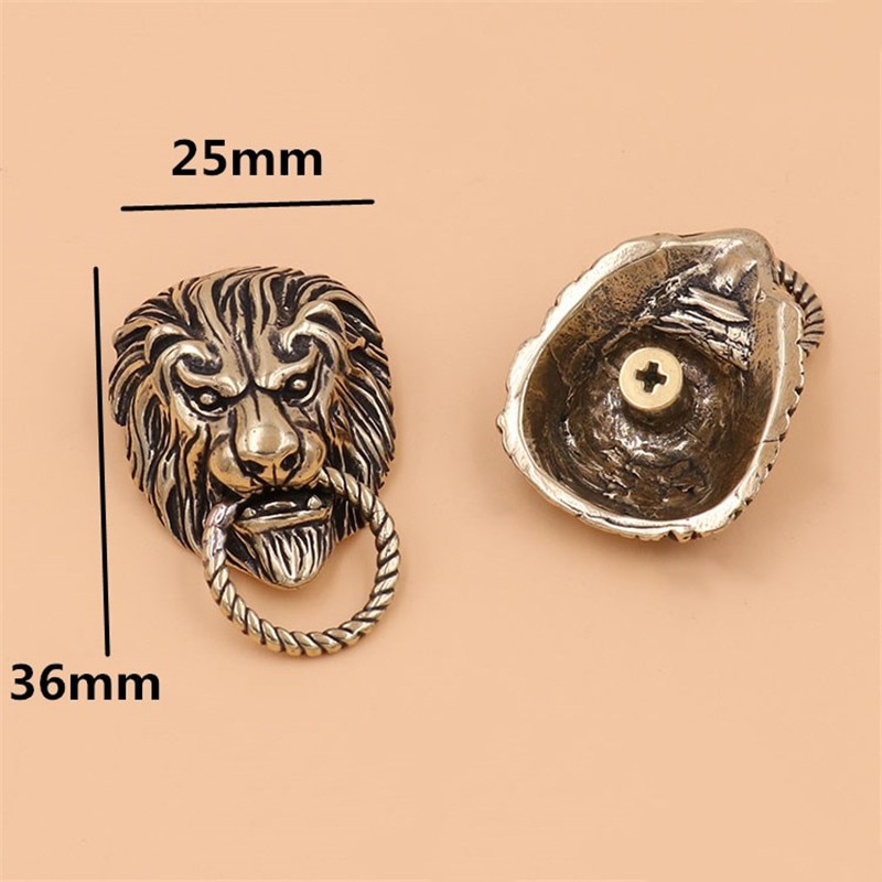 2 pcs Solid brass Lion head conchos screwback rive... – Vicedeal