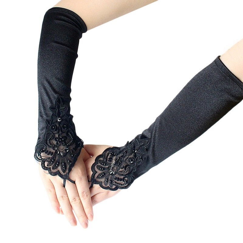 Prom Bride Satin Women' Wedding Gloves Fingerless ... – Vicedeal