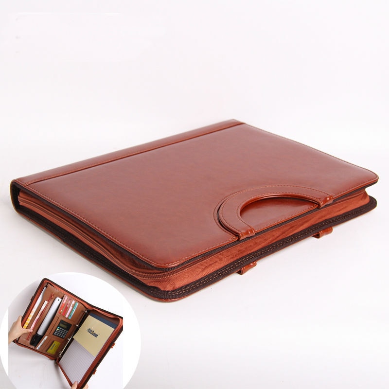A4 Zipper PU leather business office manager docum... – Grandado