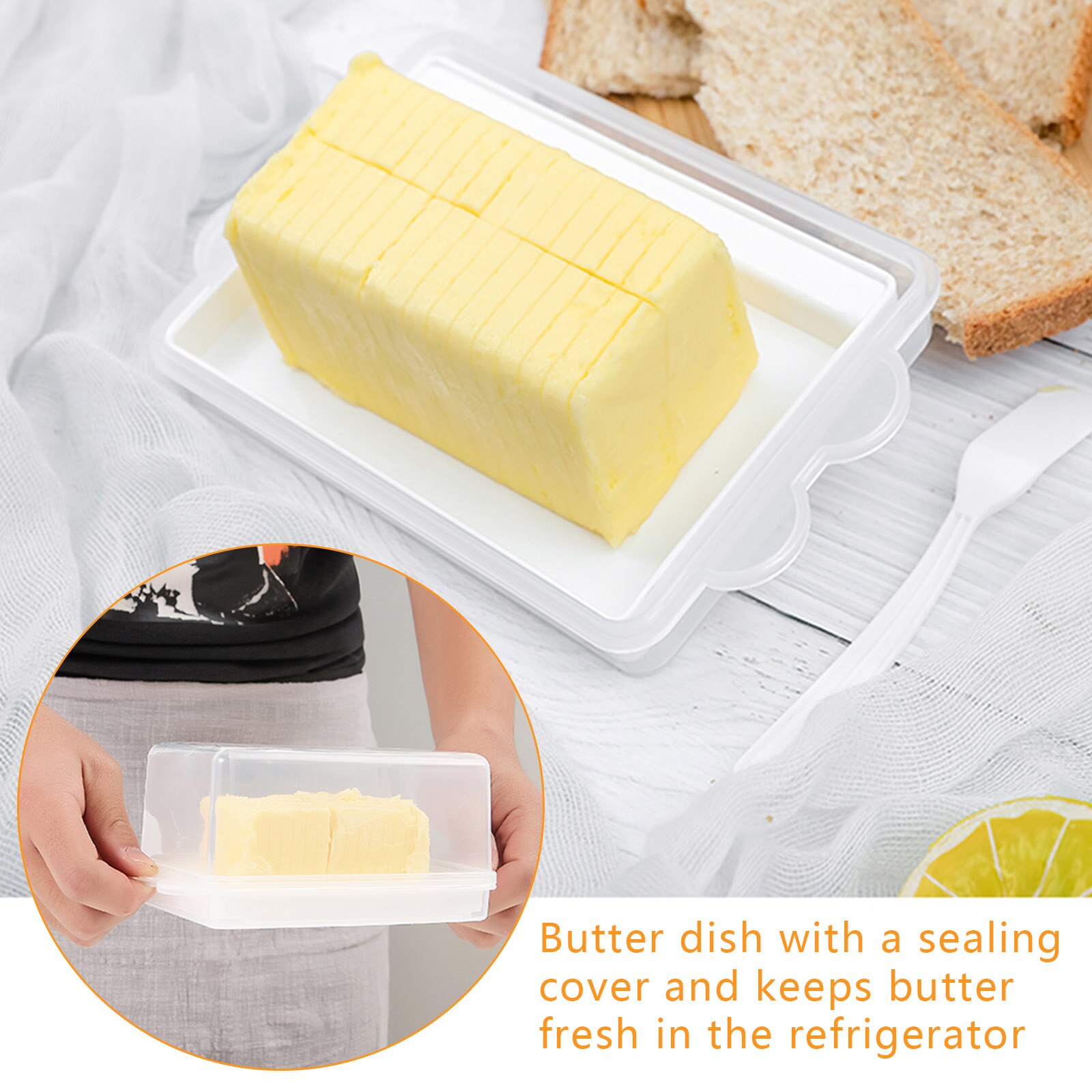 Behogar Edible grade plastic butter tray container... – Grandado