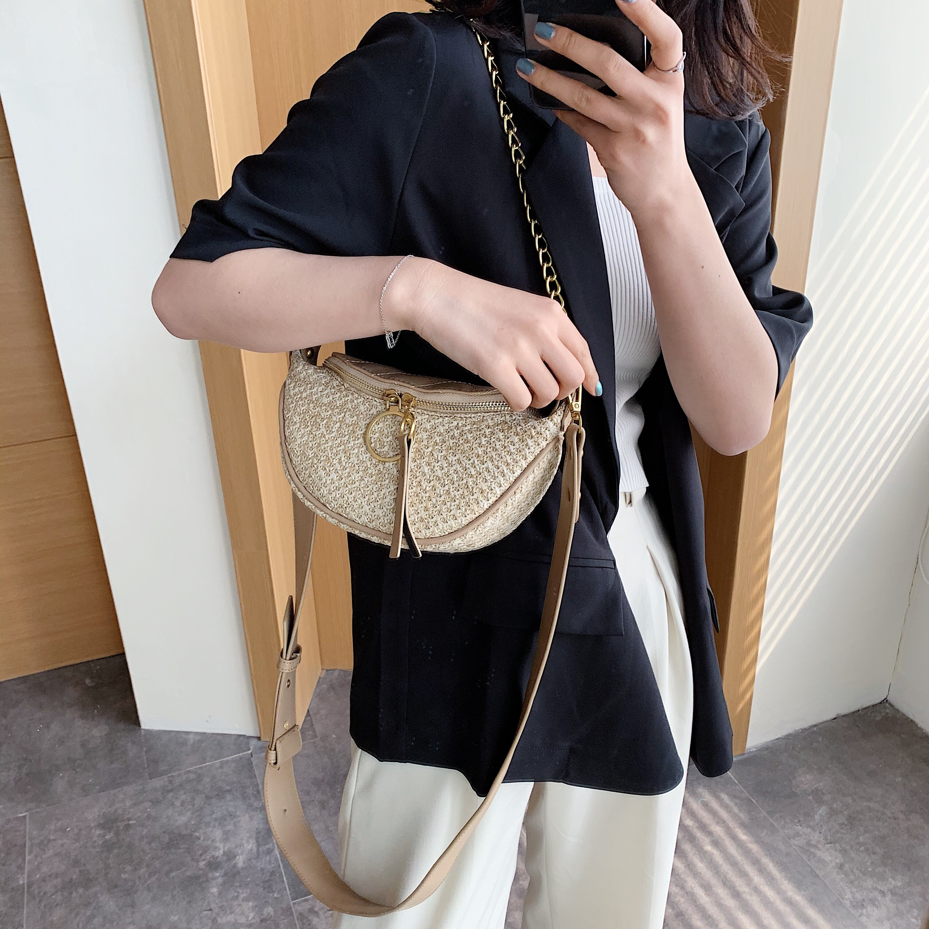 Stro Strand Tas Crossbody Tas Voor Vrouwen Zomer V... – Vicedeal