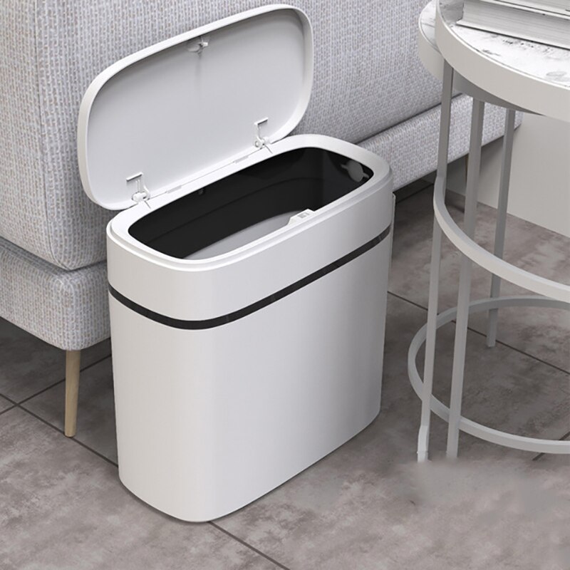 Trash Can Rectangle Plastic Push Trash Cans 12L La... – Grandado