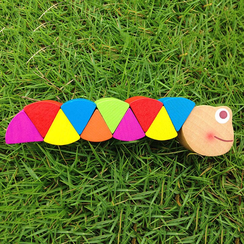 Colorful Wooden Worm Puzzles Learning Educational ... – Grandado