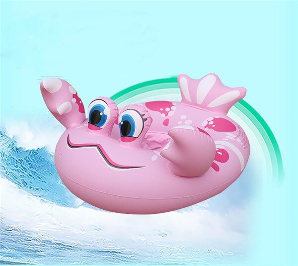 Pink Crab Frog Animal Kawaii Swim Ring Floating Su... – Grandado