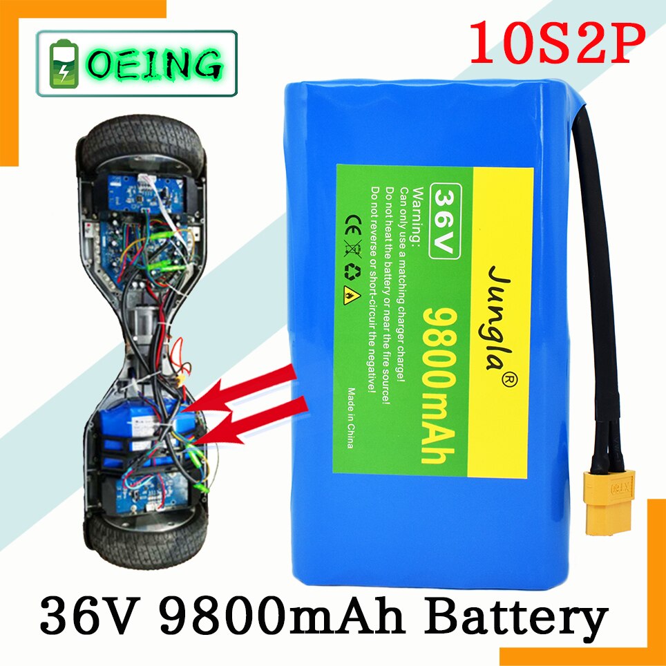 100% 10s2p 36V rechargeable battery 9800mAh 9.8Ah ... – Vicedeal