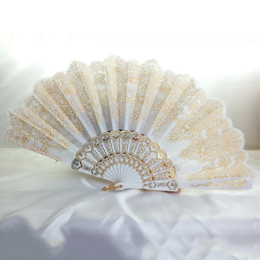 Spanish Style Dance Party Fan Wedding Silk Lace Fa... – Grandado
