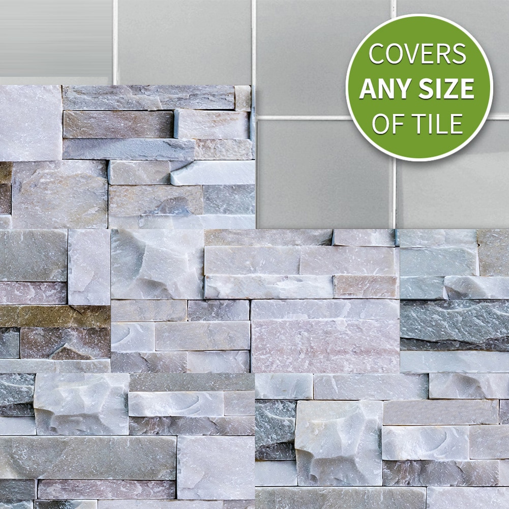 Light Gray Stone Brick Wall Stickers Retro Oil-pro... – Grandado