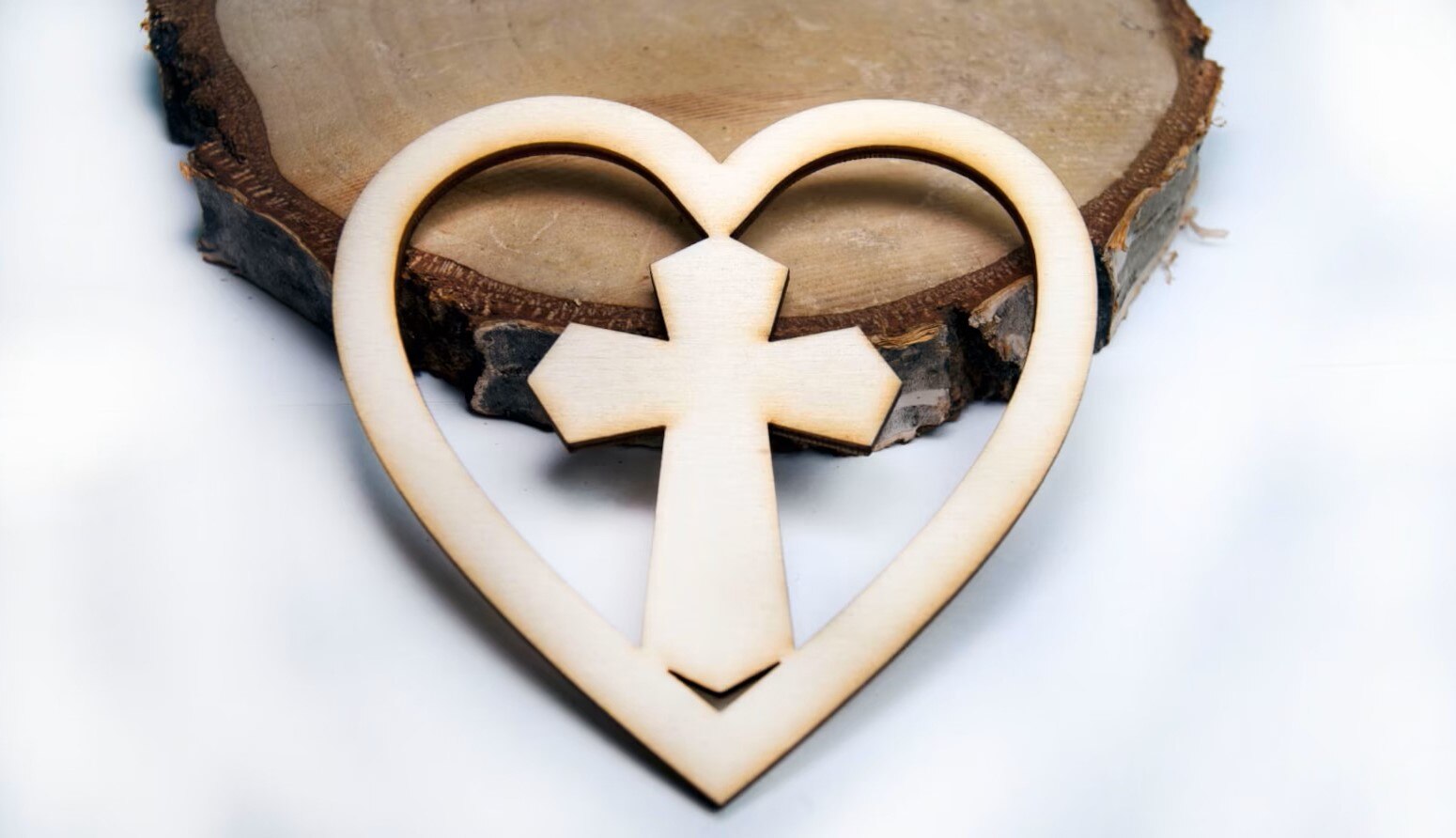 Wooden Heatr Cross, Shape Craft, craft supplies, c... – Grandado