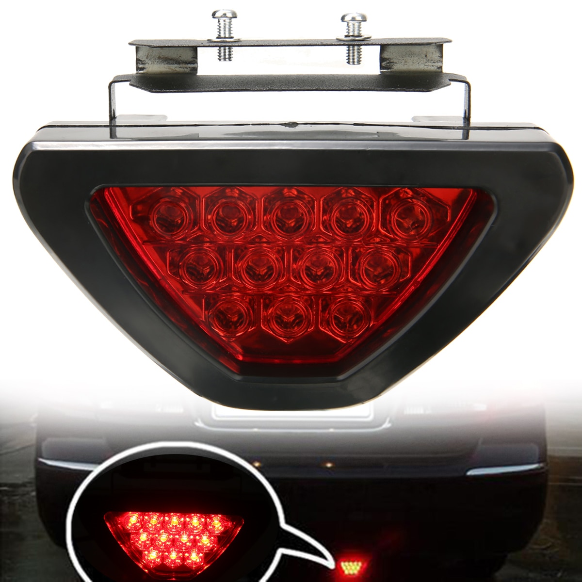 1pc Brake Lights Universal F1 Style 12 LED Red Rea... – Grandado