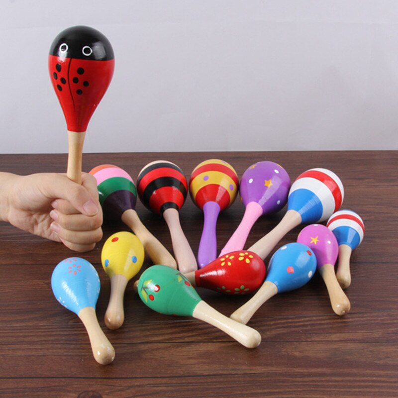 Maraca de arena de madera para niños pequeños, son... – Grandado