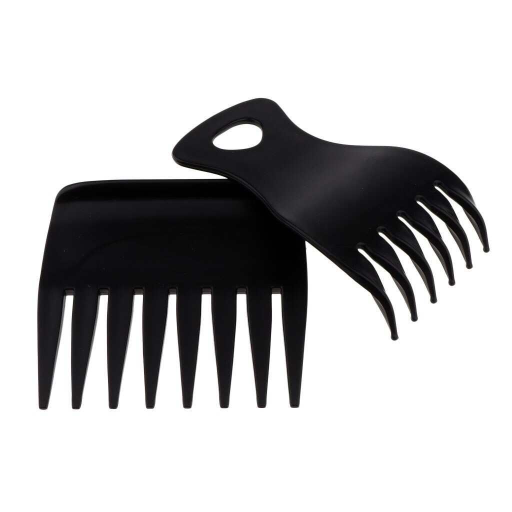 2Pcs Black Wide Tooth Plastic Afro Hair Pick Comb ... – Grandado