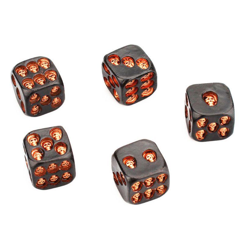5pcs/set 18mm Skull Bones Dice 6 Sided Resin Skele... – Grandado