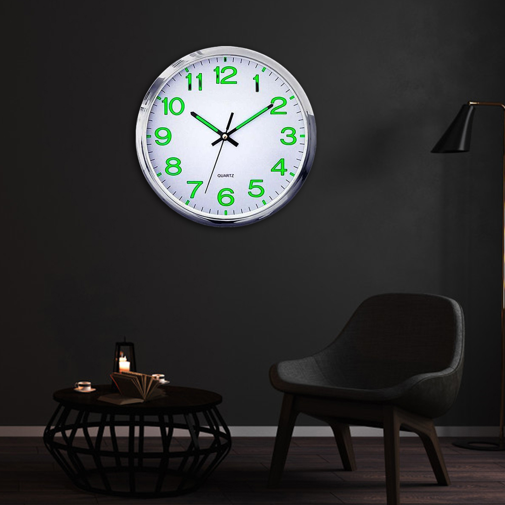 Reloj de pared redondo luminoso, relojes que brill... – Grandado