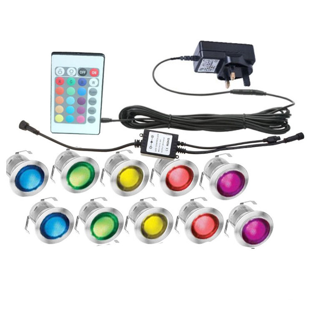 10Pcs Led Dek Licht 12V Ondergrondse Lamp Rgb Afst... – Vicedeal