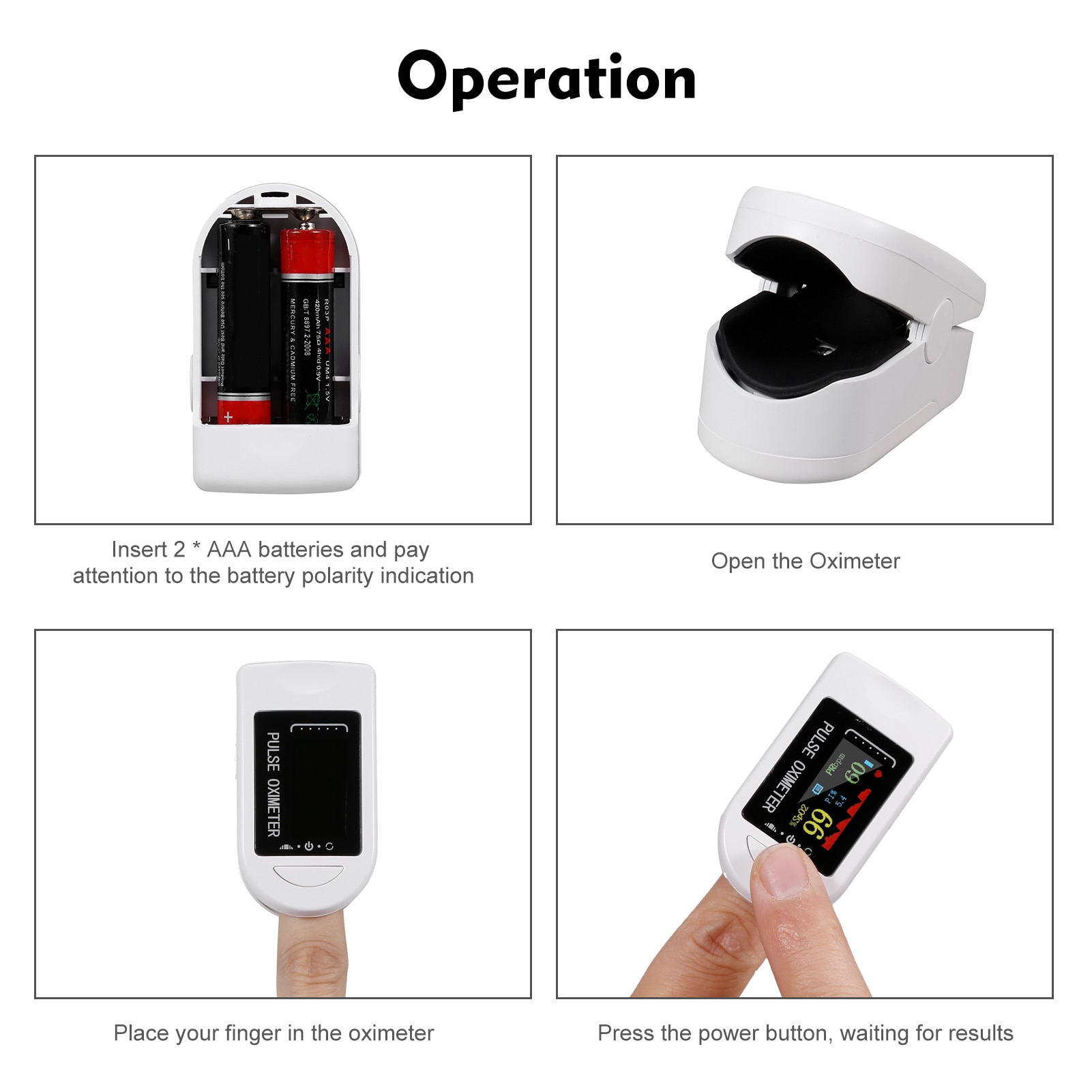 1pc Blood Oxygen Monitor OLED display Blood Oxygen... – Grandado