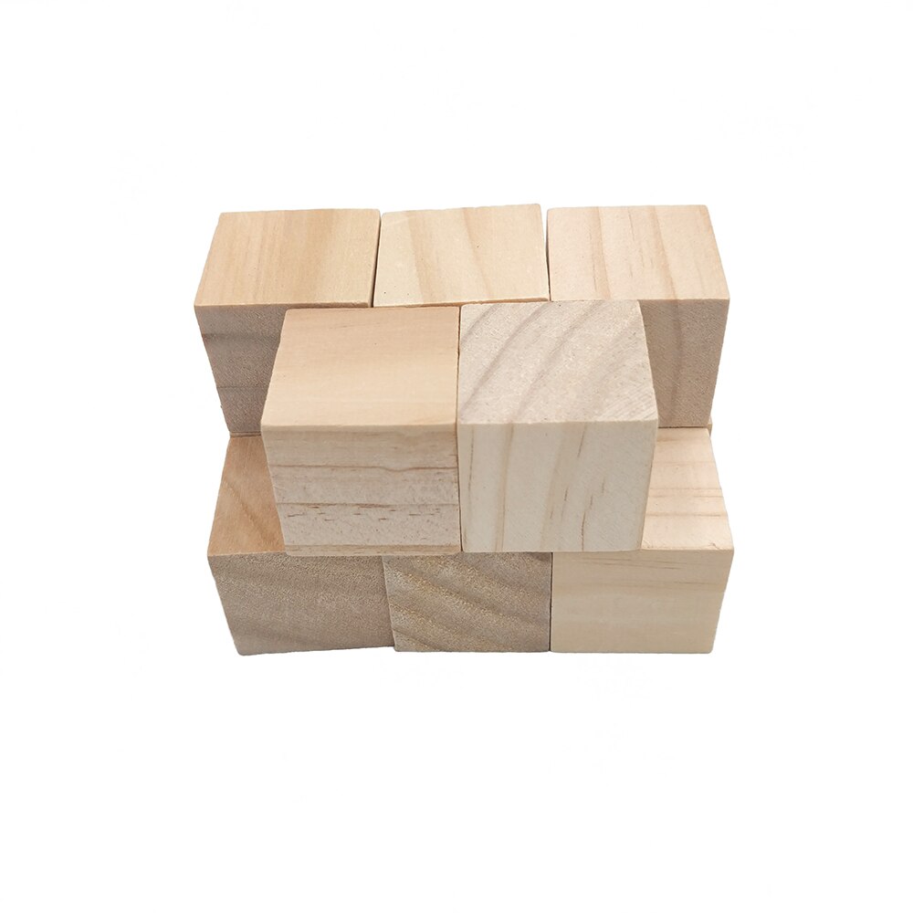 6pcs 30mm 1.18inch Natural Solid Cube Wooden Unfin... – Grandado