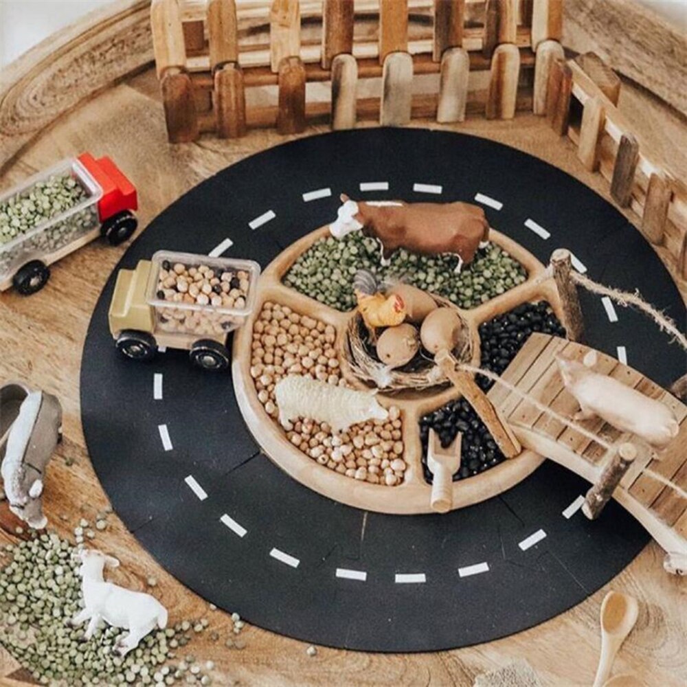 Highway Construction PVC Kids Playmat Stitching Ca... – Grandado