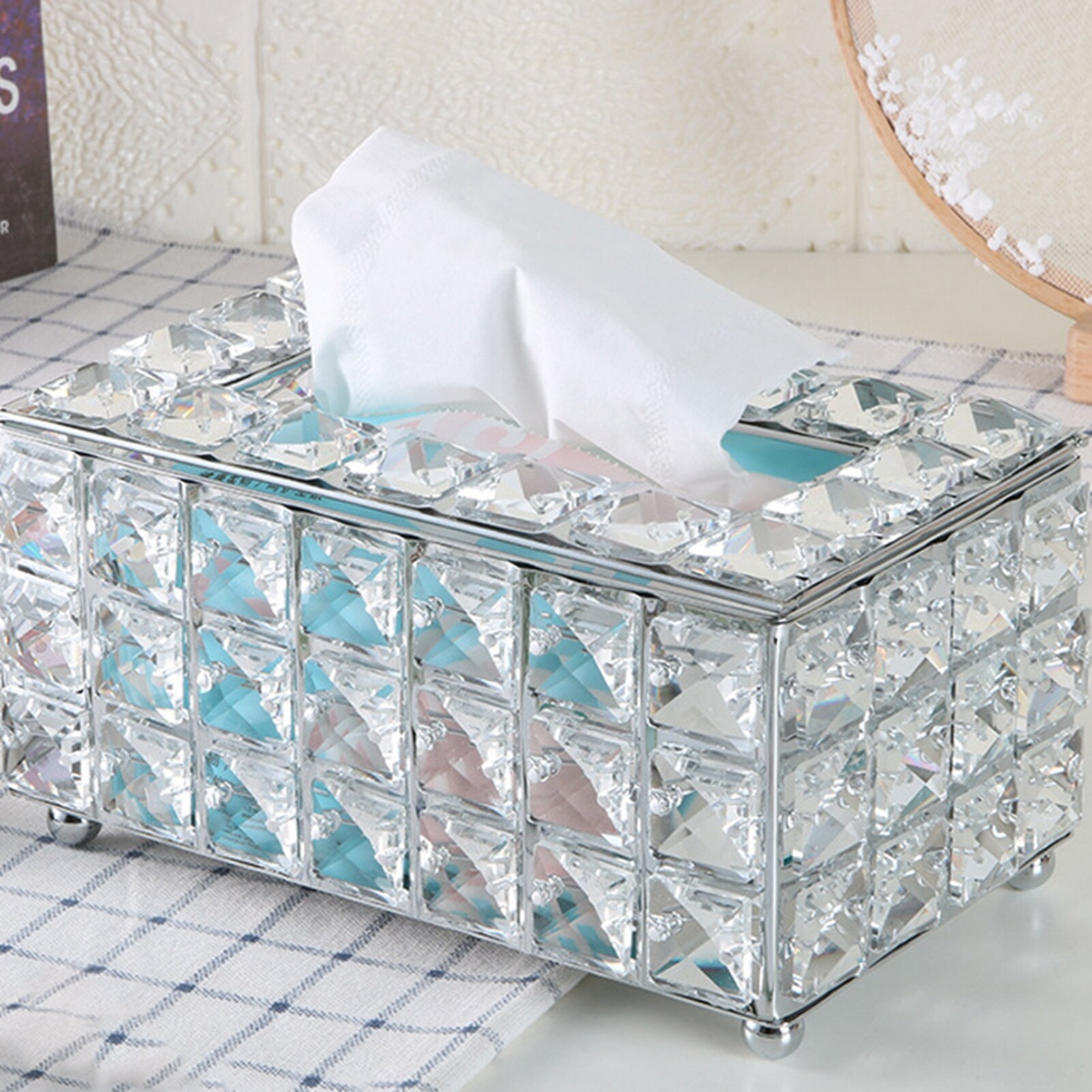 Crystal Facial Tissue Box Holder Crystal Cube Napk... – Grandado