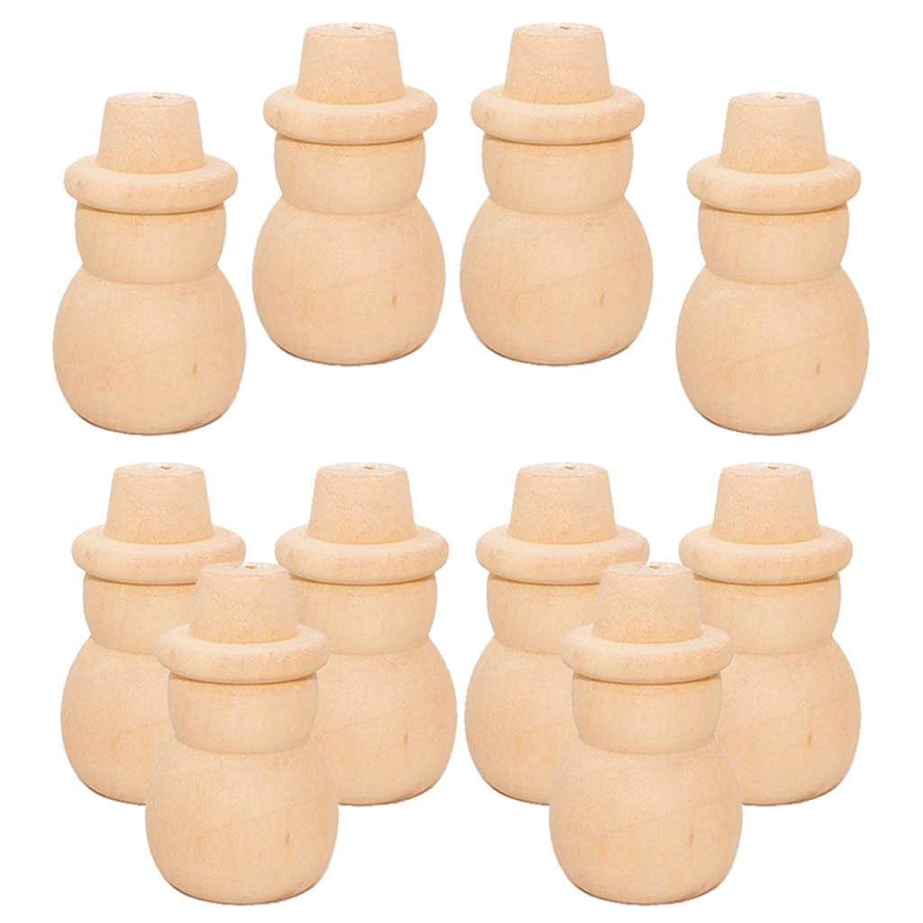 10pcs DIY Peg Wooden Doll Xmas Tree Snowman Figure... – Grandado