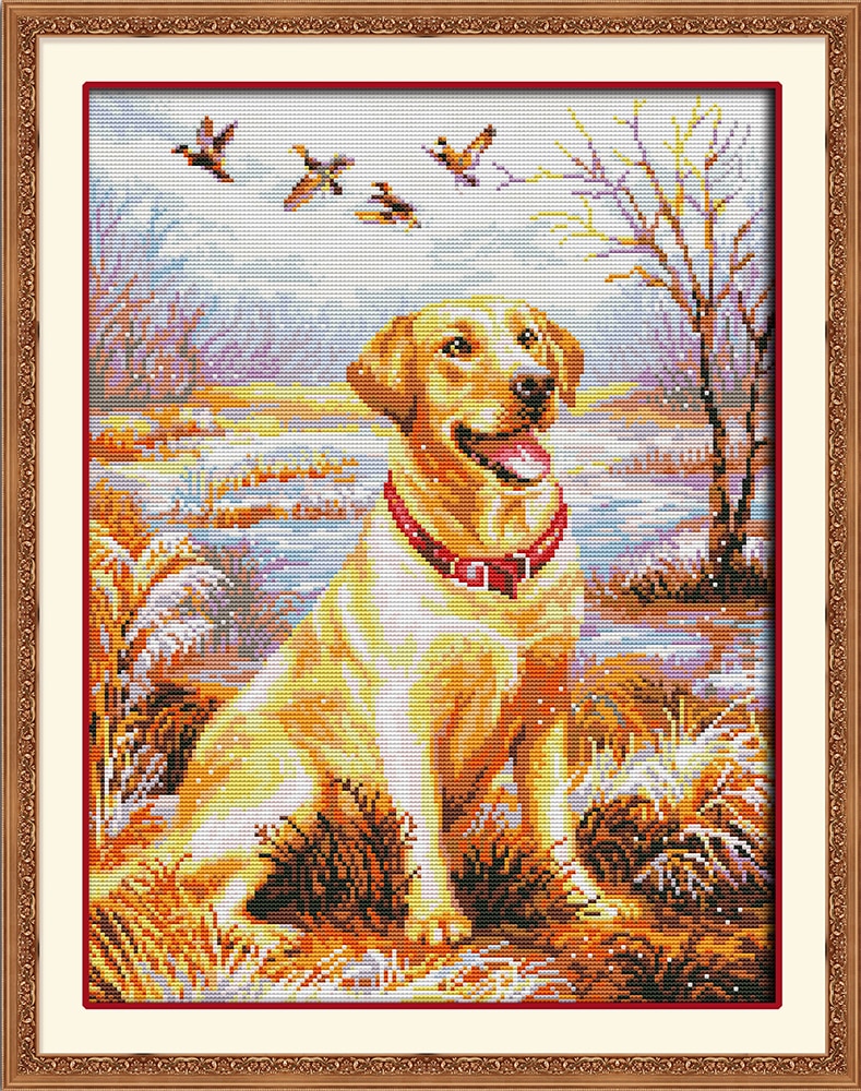 Labrador Retriever cross stitch kit 14ct 11ct coun... – Grandado