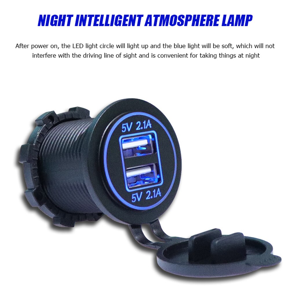 4.2A Dual Usb Autolader Dual Led Light Stopcontact... – Grandado