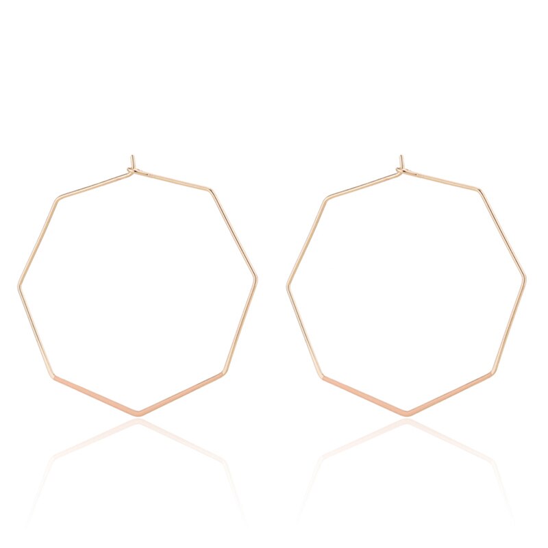 1 paar Sieraden Smooth Octagon Big Hoop Oorbellen ... – Vicedeal