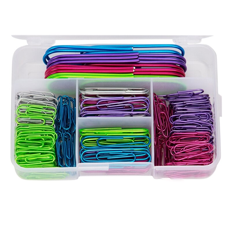 250 Pcs Paper Clips with Plastic Box Coated Large ... – Vicedeal