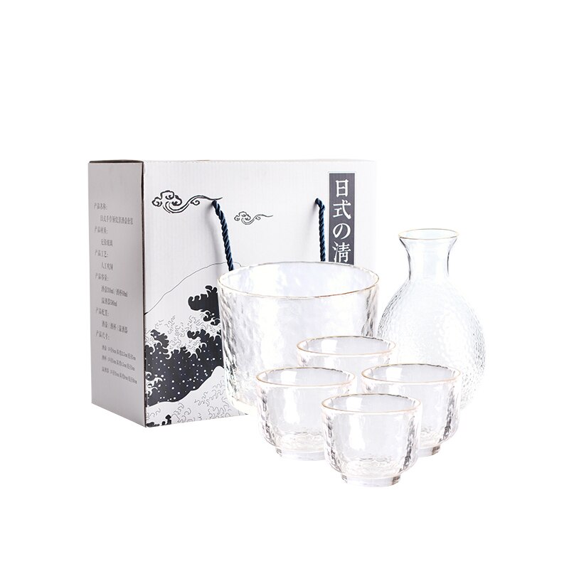 Japansk sake grytuppsättning en kruka och fyra kop... – Grandado